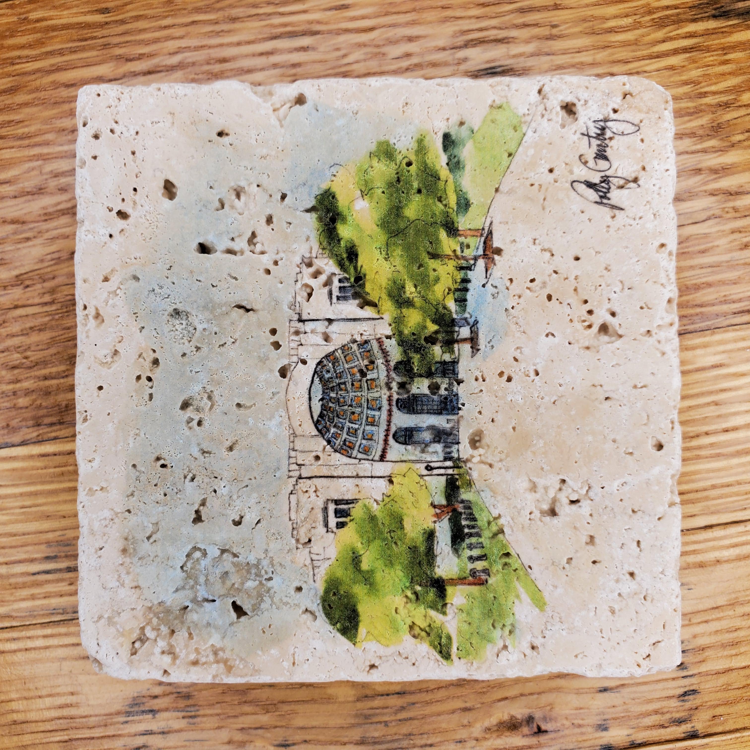 Ohio State Horseshoe Stadium on native stone coasters.